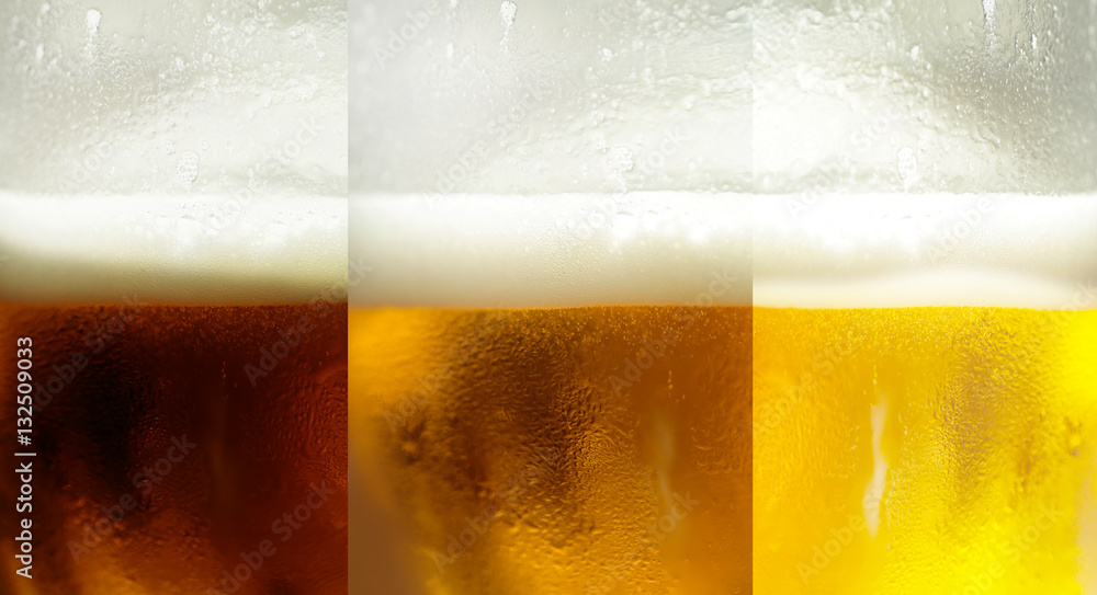 Assorted Beers with three main types of beer - classic light, classic ...