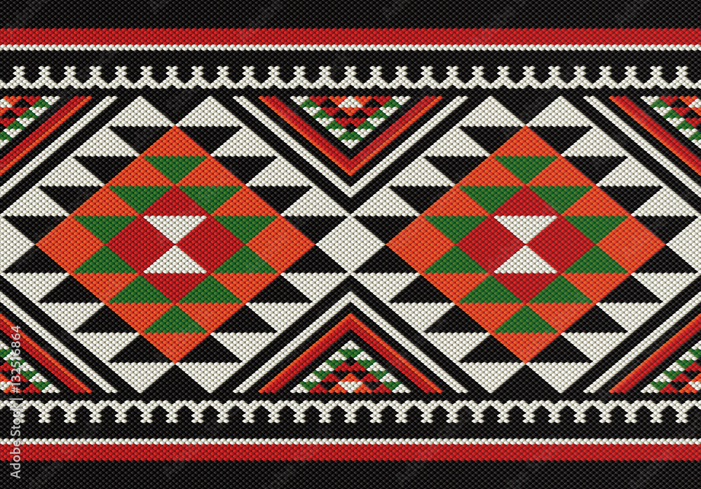 Traditional Diamonds Folk Sadu Arabian Hand Weaving Pattern Stock ...