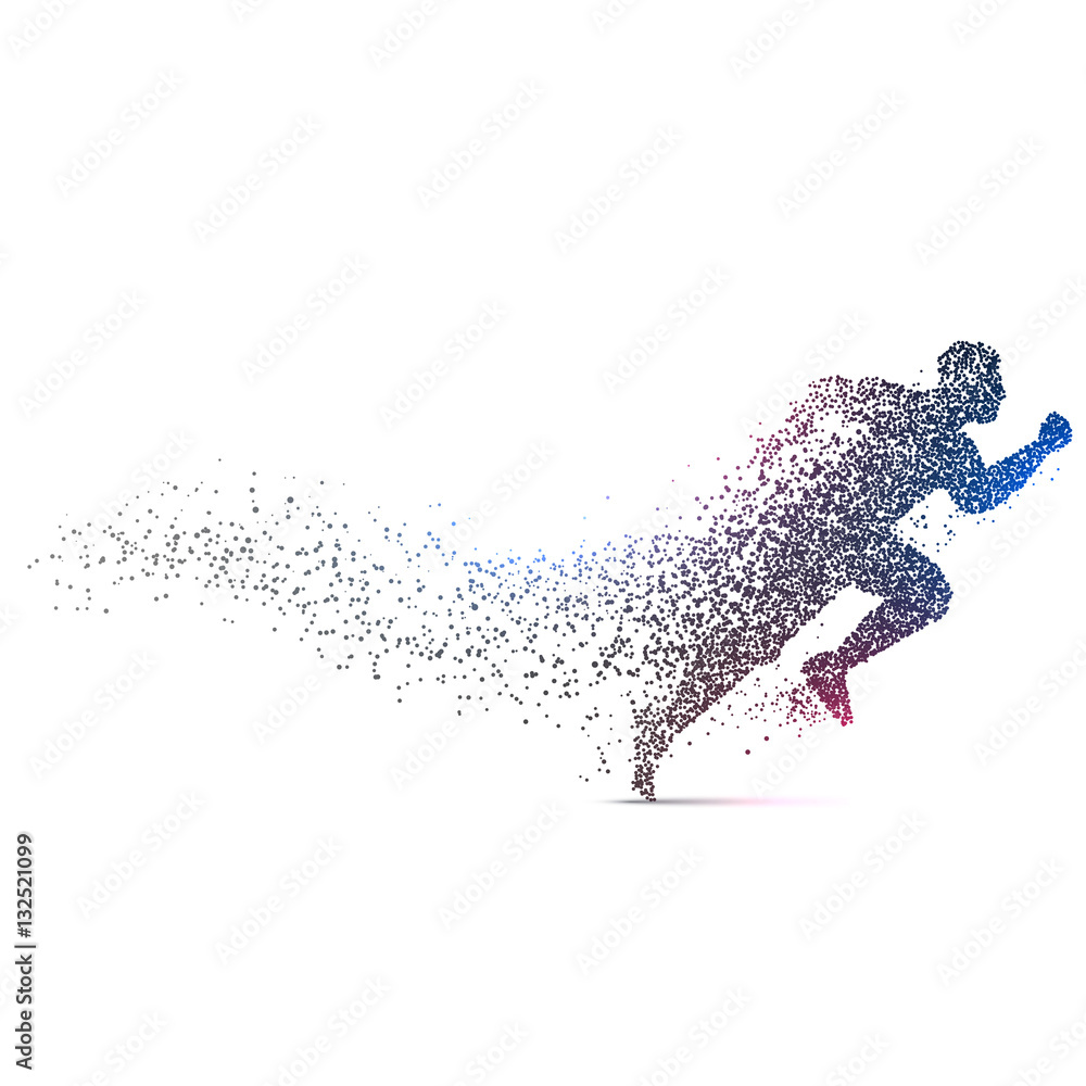man running backgorund made with dynamic particles Stock Vector | Adobe ...