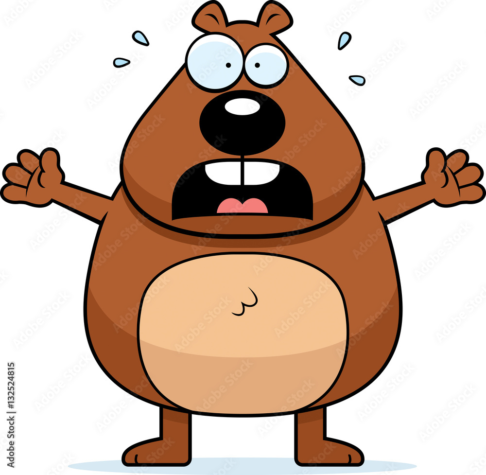 Cartoon Beaver Panicking Stock Vector | Adobe Stock