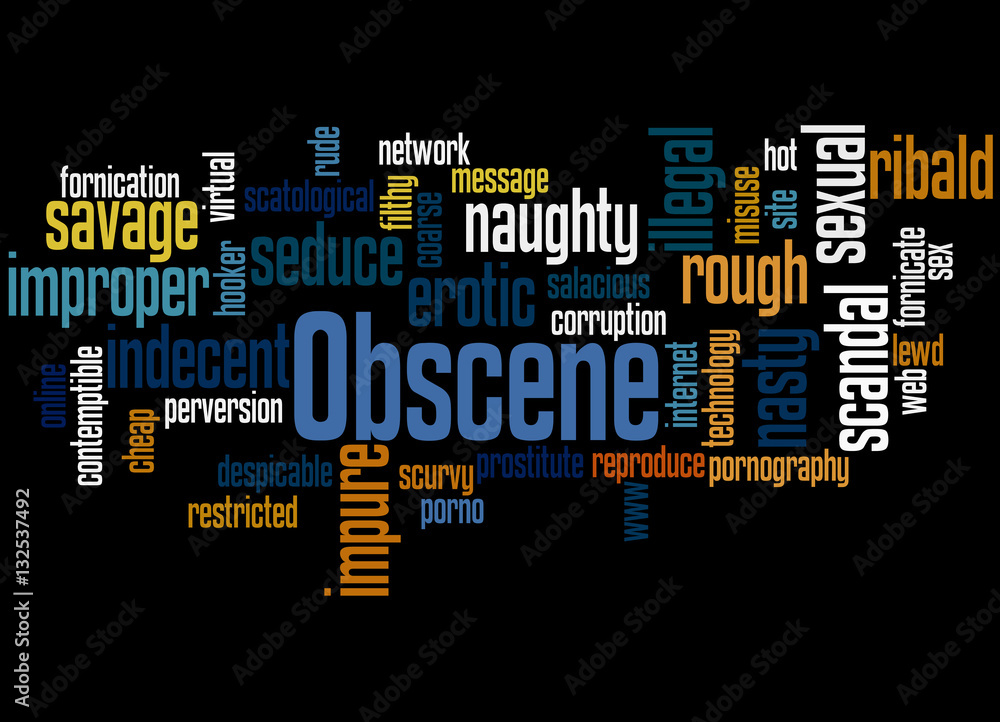 Obscene, word cloud concept 2 Stock Illustration | Adobe Stock