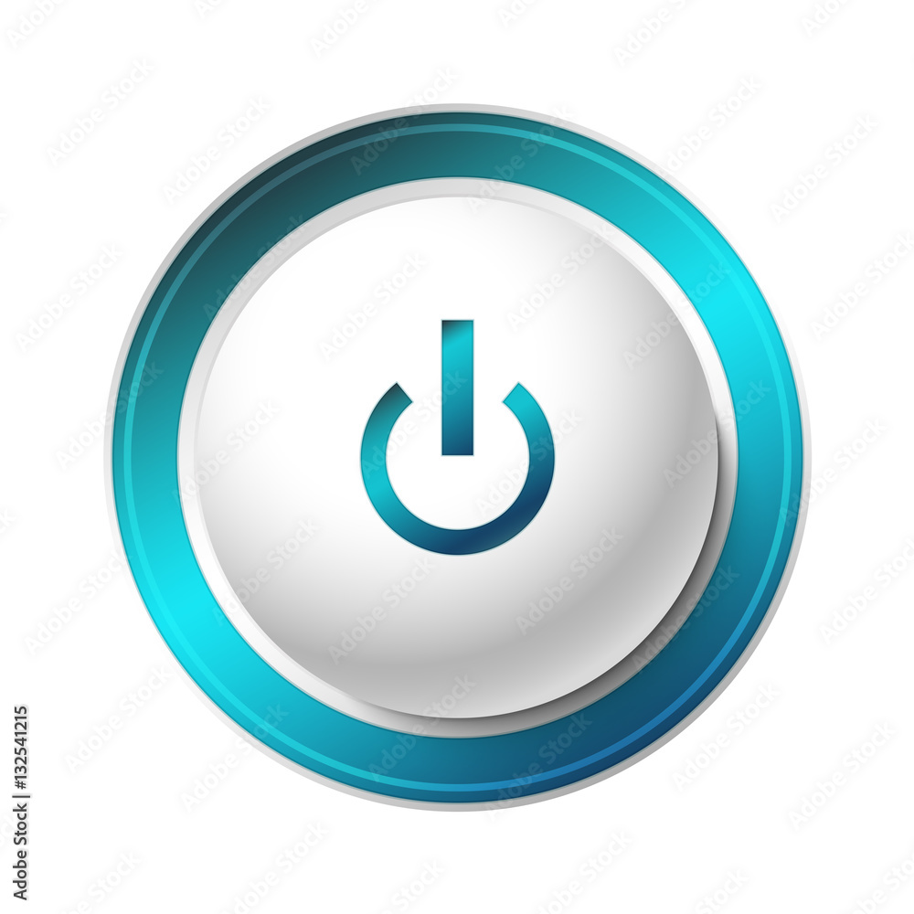 Blue Power Button. Vector Illustration of a Power Button. Blue light ...