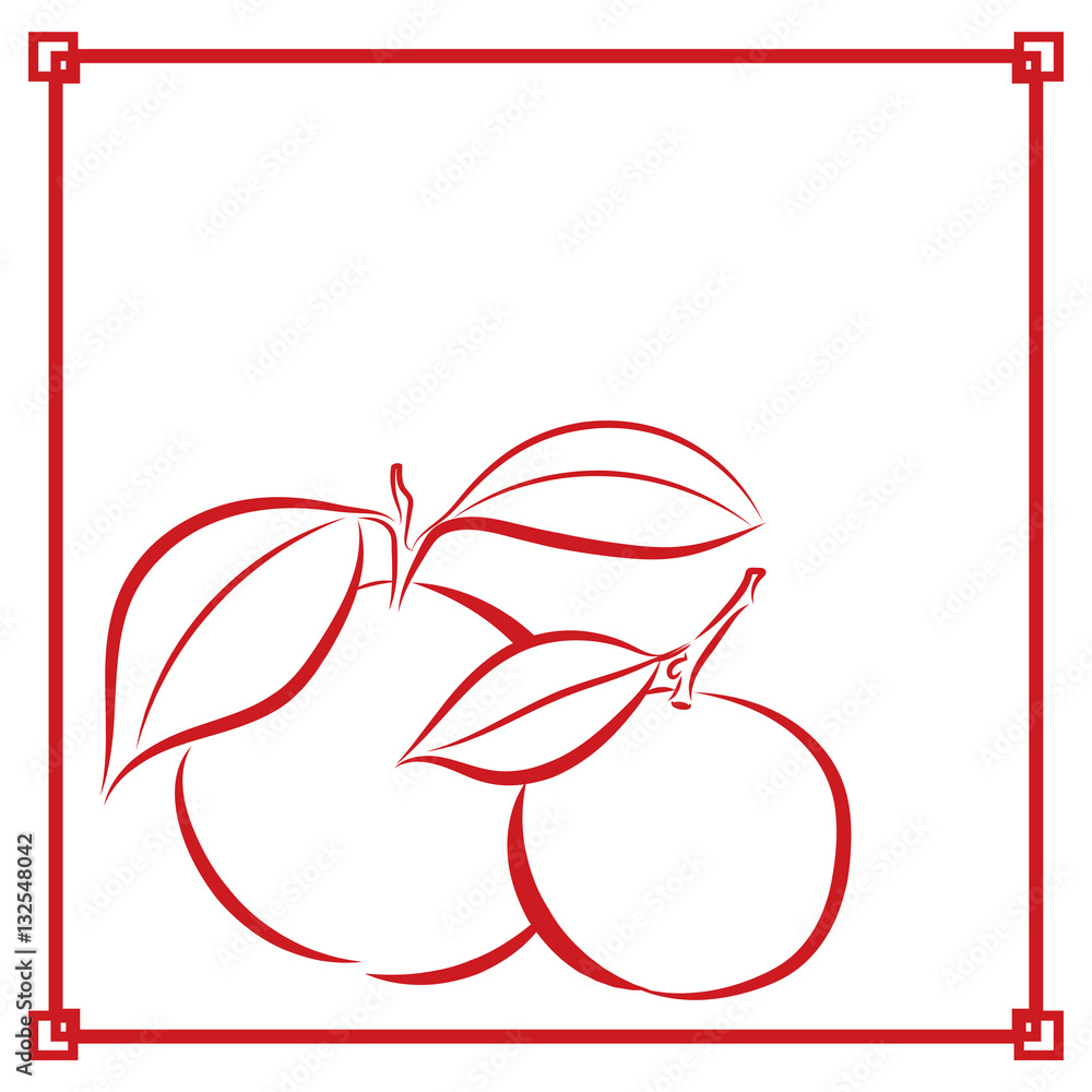 graphic design editable for your design, hand drawn symbolic fruit with ...