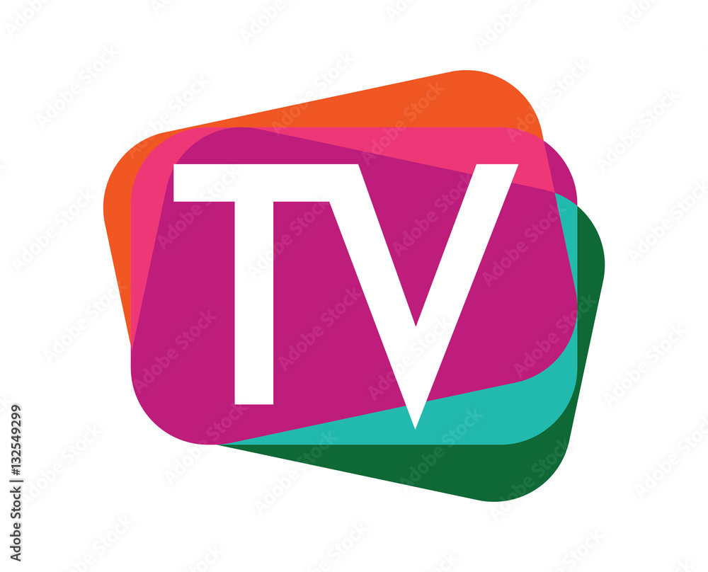 TV Logo Design Set Stock Vector | Adobe Stock