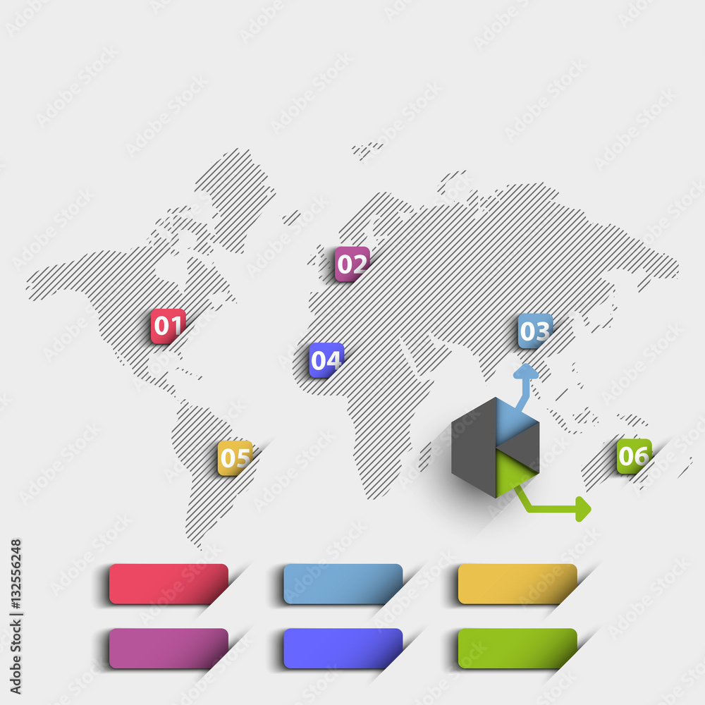Stylized map of the world, global processes in the world Stock Vector ...