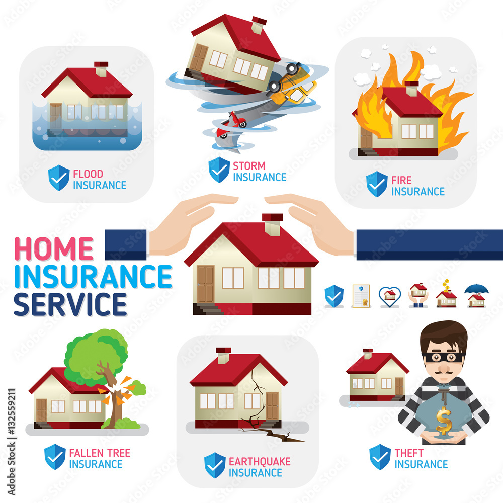 Home insurance business service icons template. Can be used for ...