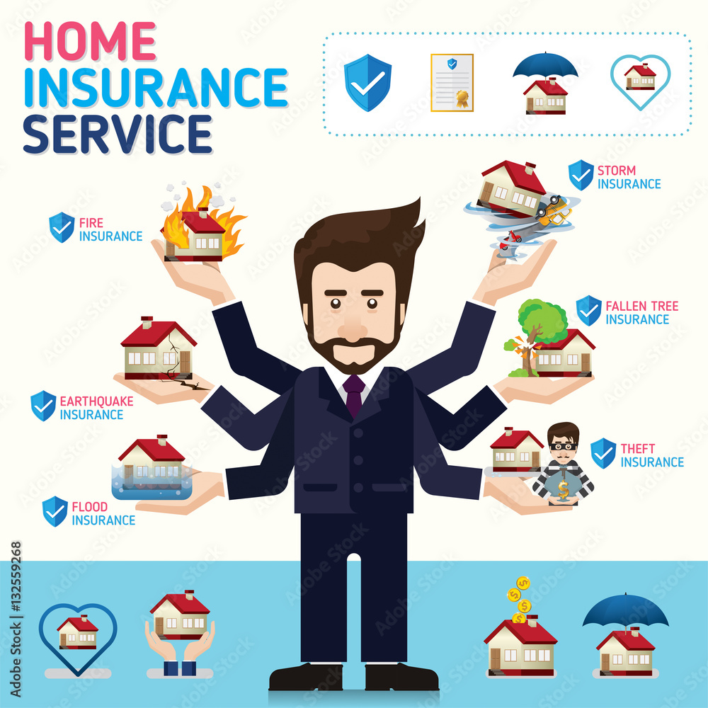 Home insurance business service icons template. Can be used for ...