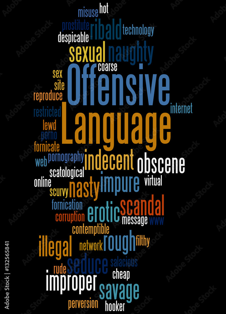 Offensive Language, word cloud concept 7 ilustración de Stock | Adobe Stock