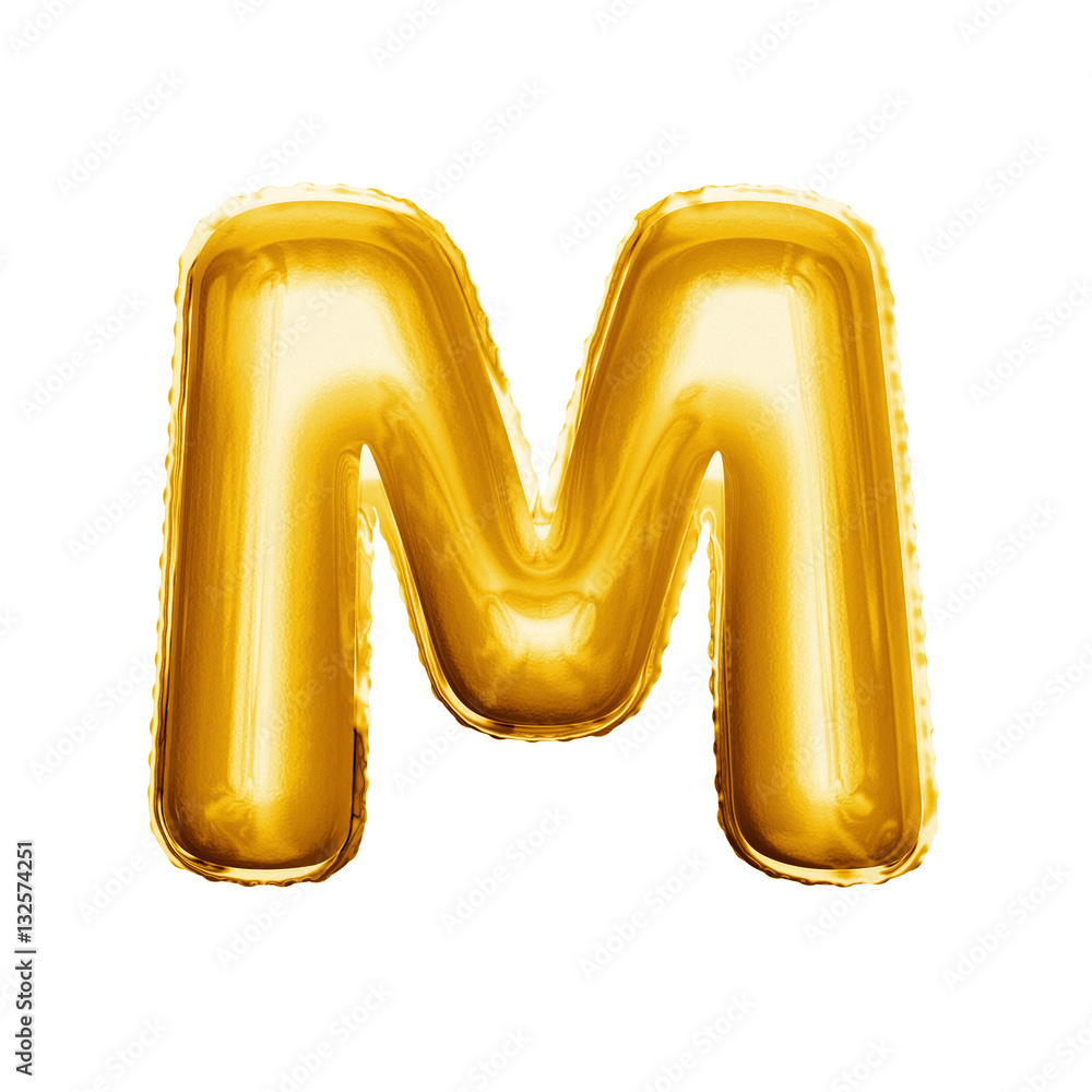 Balloon letter M 3D golden foil realistic alphabet Stock Photo | Adobe ... Balloon letter M 3D golden foil realistic alphabet Stock Photo | Adobe ...