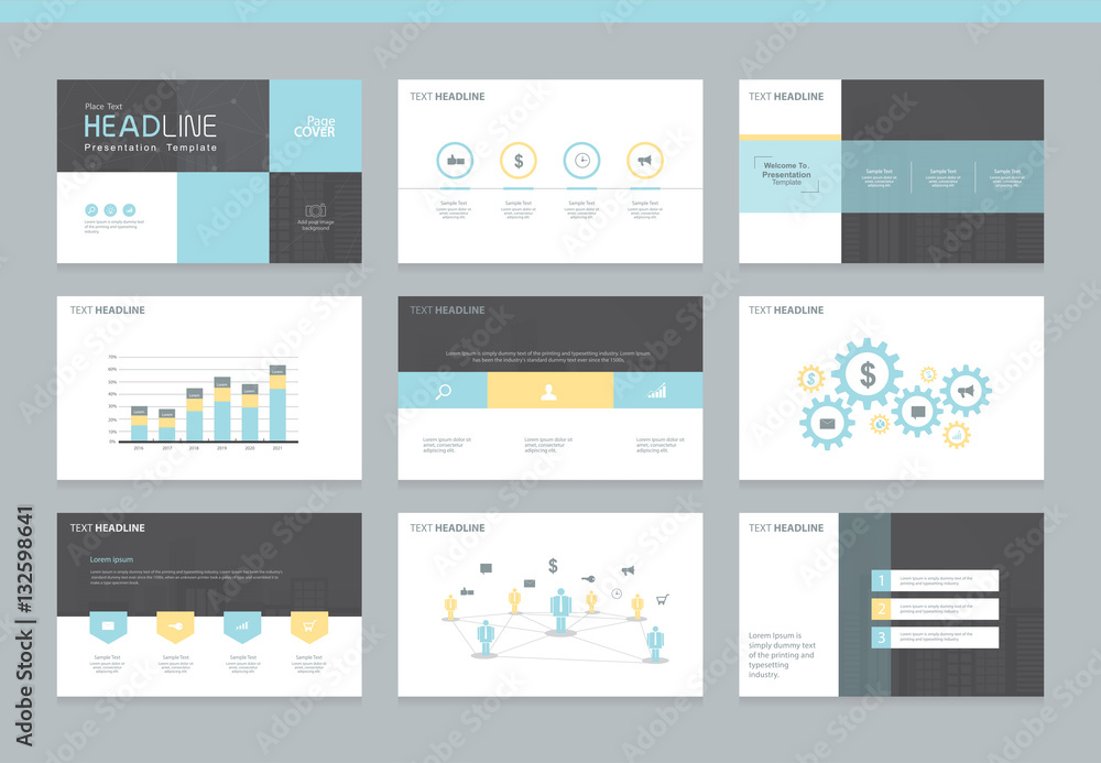 Page layout design template for presentation and brochure , Annual ...