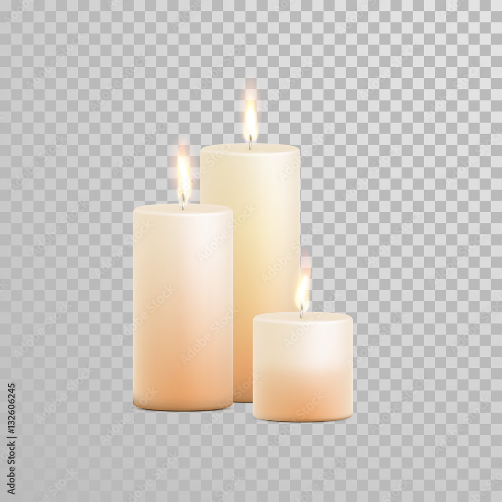 Decorative candle vector isolated set Stock Vector | Adobe Stock