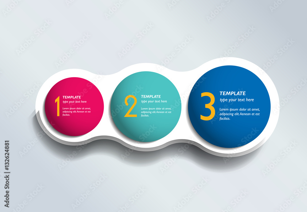 Three steps elements bubble chart, scheme, diagram. Infographic ...