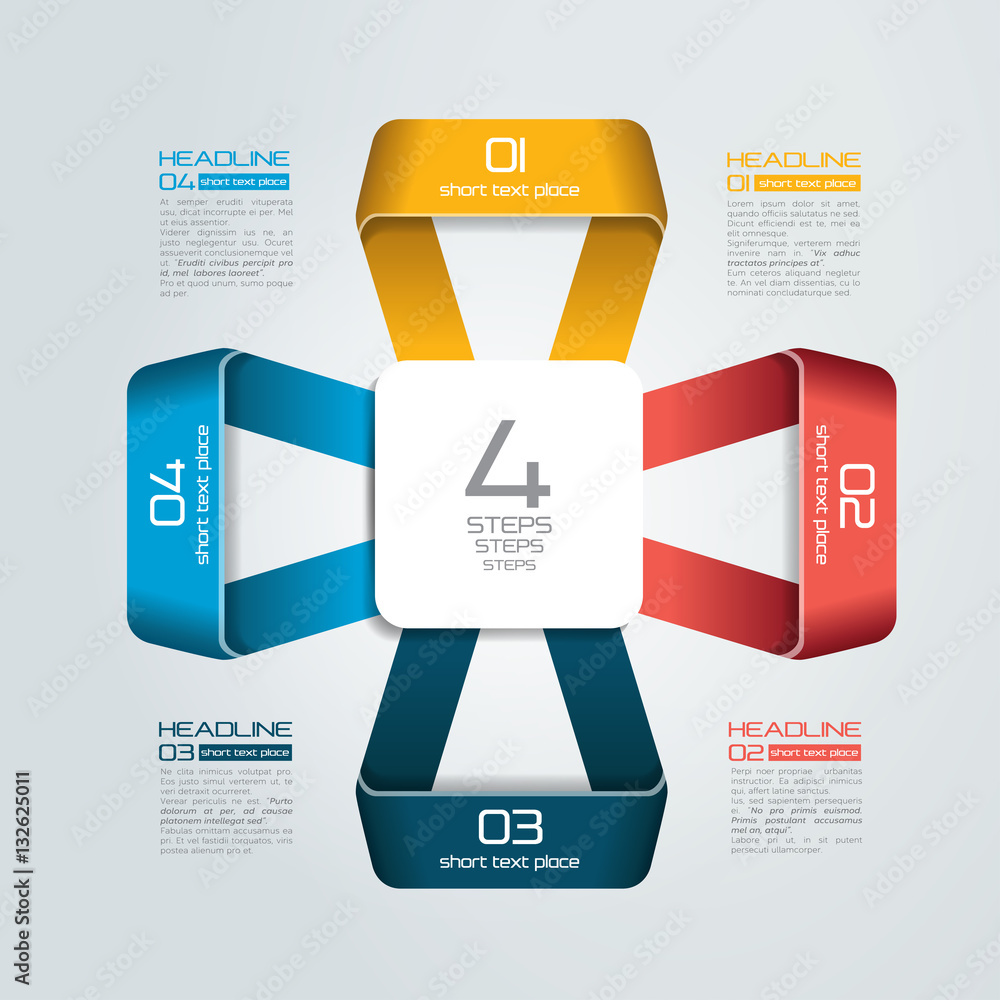 4 steps connected infographic. Vector illustration. Stock Vector ...