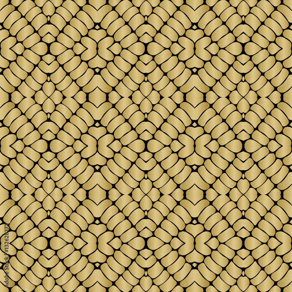 Seamless gold snake skin pattern. Stock Vector | Adobe Stock