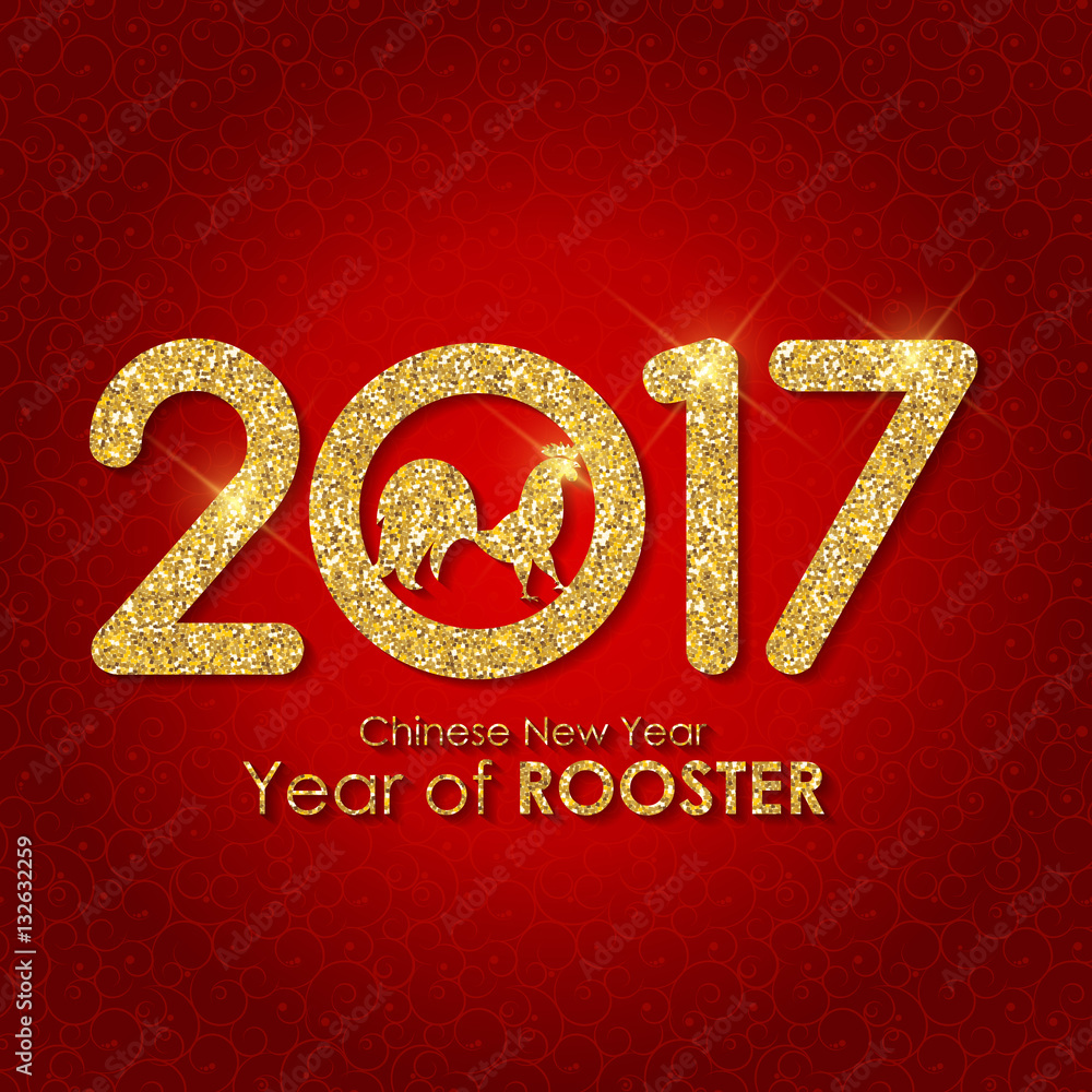 Chinese Calendar for the 2017 Year of Rooster. Vector Illustrati Stock ...