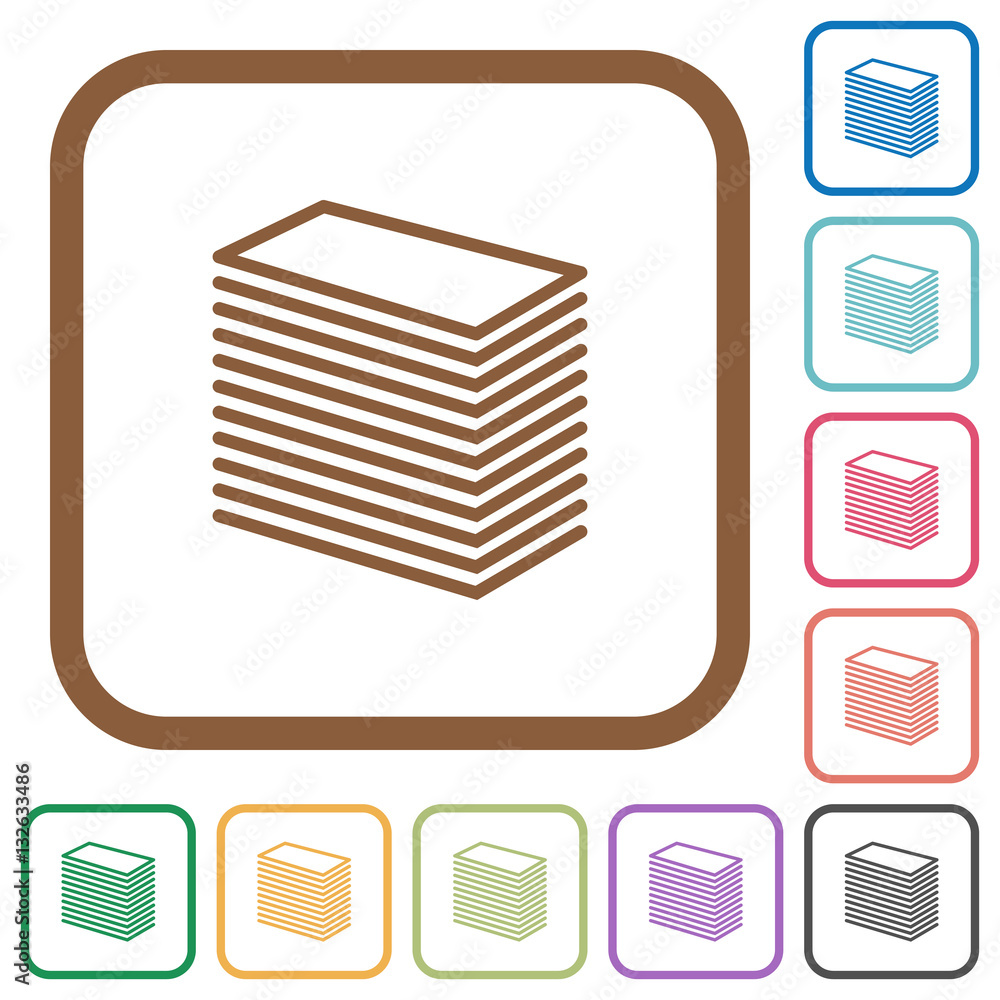 Paper stack simple icons Stock-Vektorgrafik | Adobe Stock