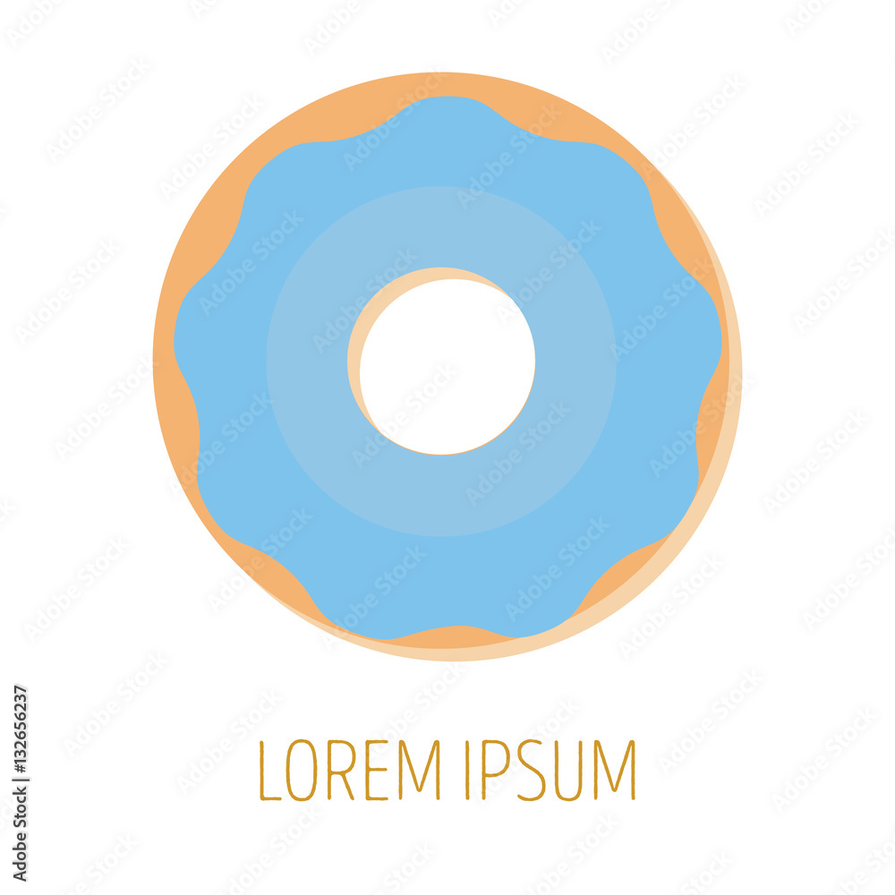 Donut icon or logo on a white background. Stock Vector | Adobe Stock