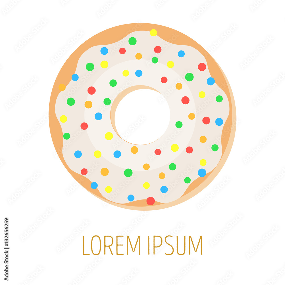 Donut icon or logo on a white background. Stock Vector | Adobe Stock