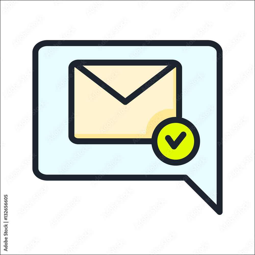 confirmation letter icon color Stock Vector | Adobe Stock