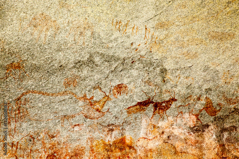 Ancient Bushman Rock Paintings - Domboshava Zimbabwe Africa Stock Photo ...