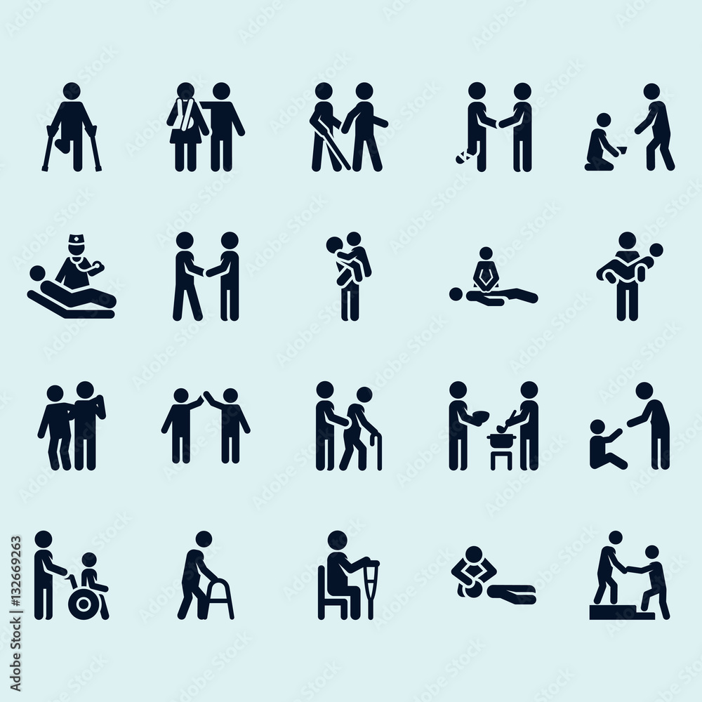 Stick Figures. Rescuers and helpers pictograms. Stock Vector | Adobe Stock