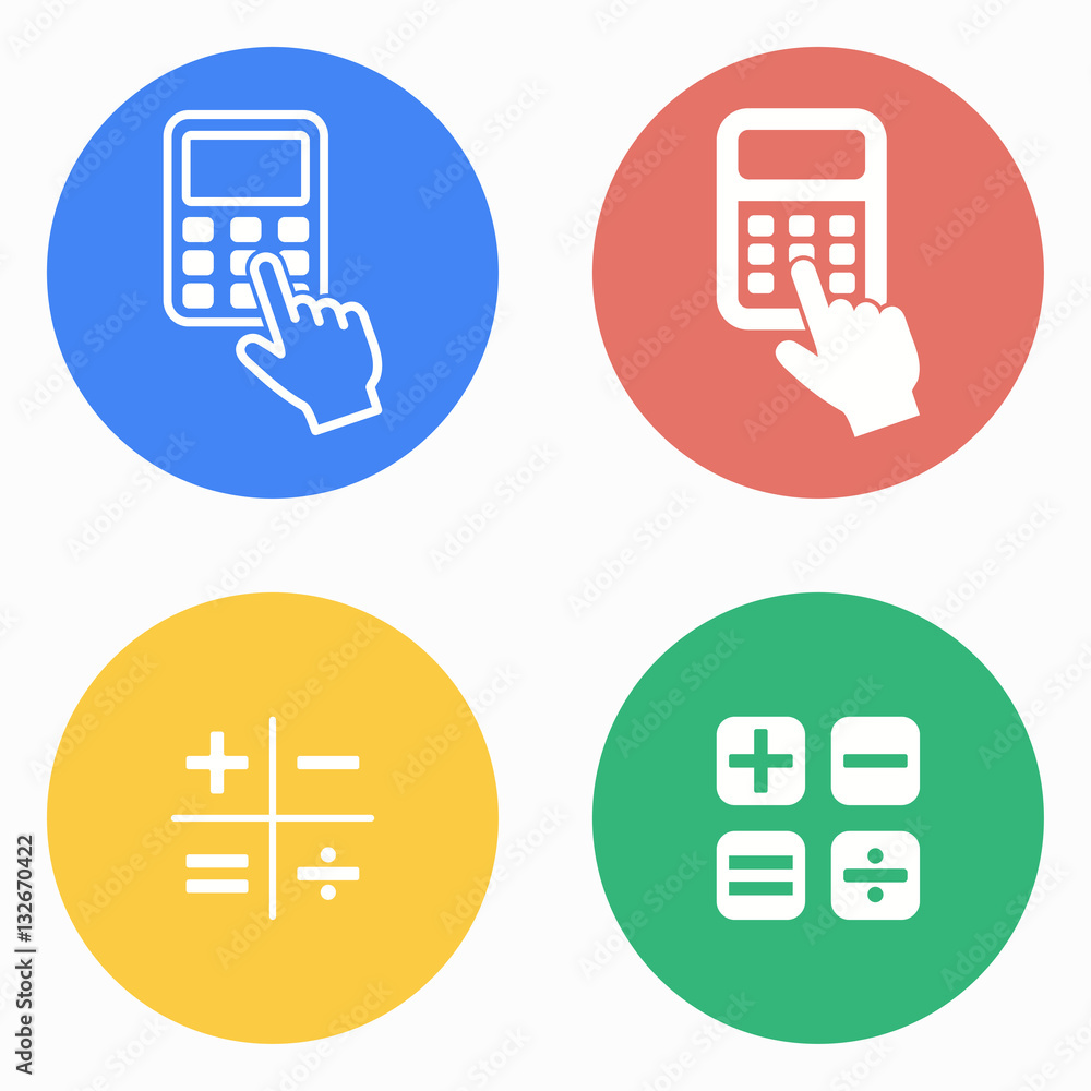Calculator icon set. Stock Vector | Adobe Stock