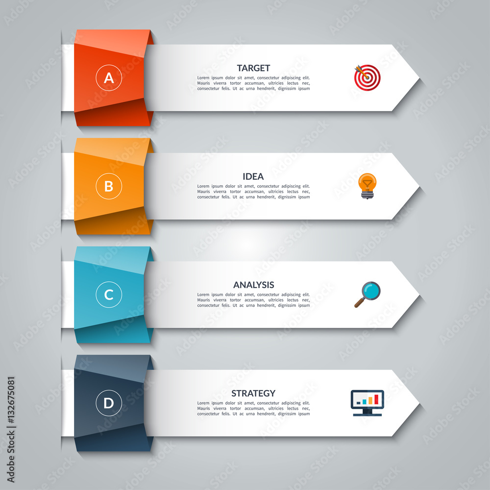 Infographic arrows. Vector template for business infographics with 4 ...