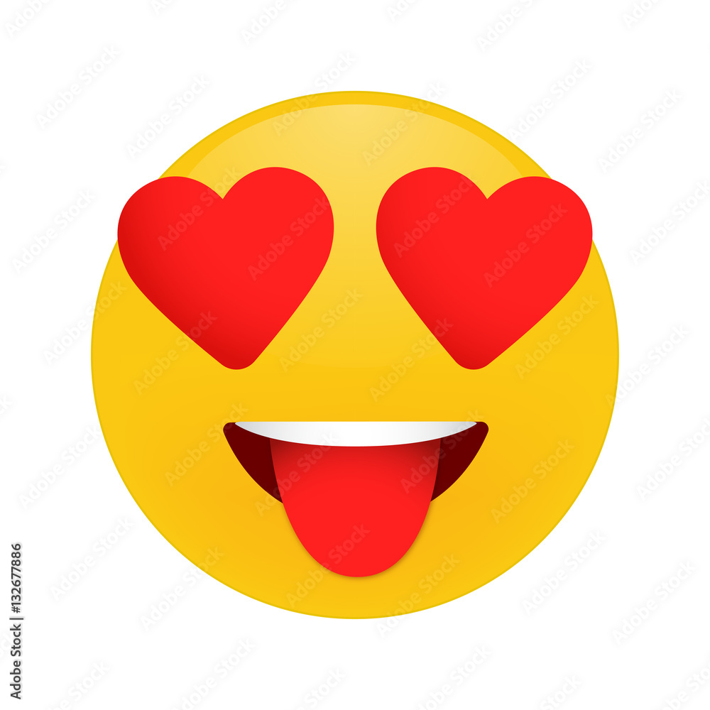 Smile in love emoticon.d, In love emoticon, icon, love hearts in eyes ...