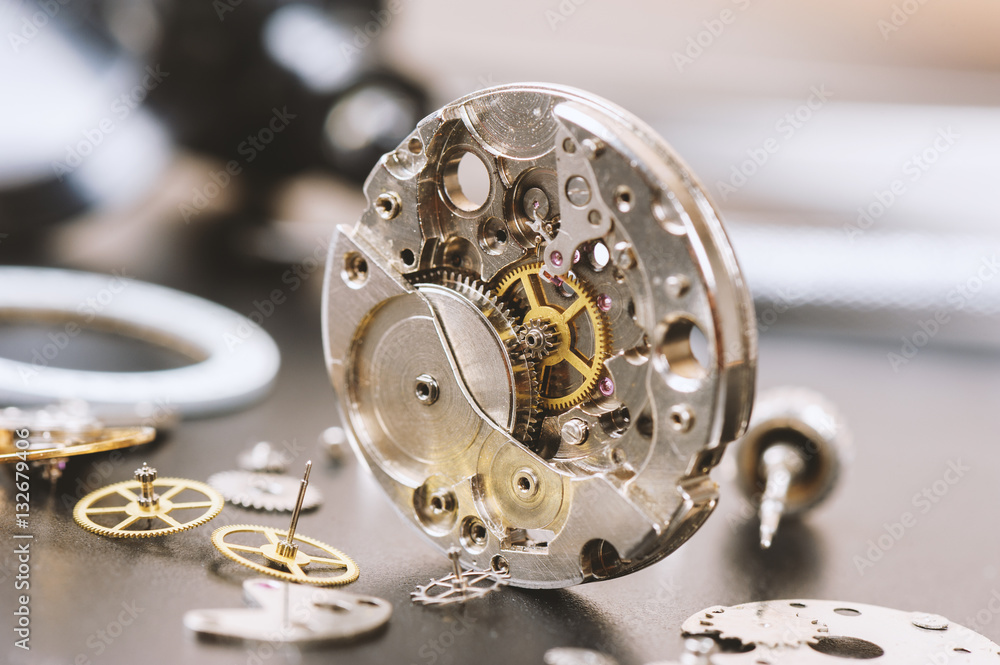 parts of automatic wristwatch Stock Photo | Adobe Stock