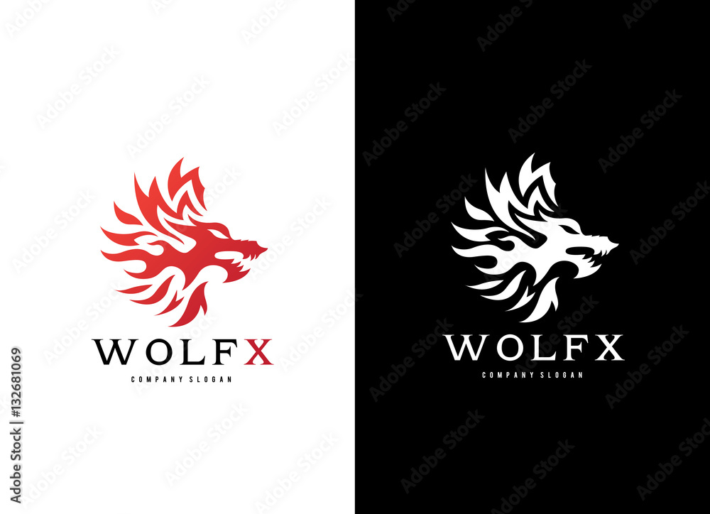 Wolf logo template. Stock Vector | Adobe Stock