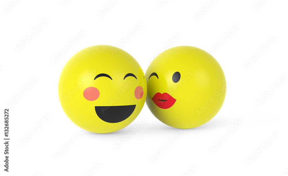 Verliebte Smileys Stock-Illustration | Adobe Stock