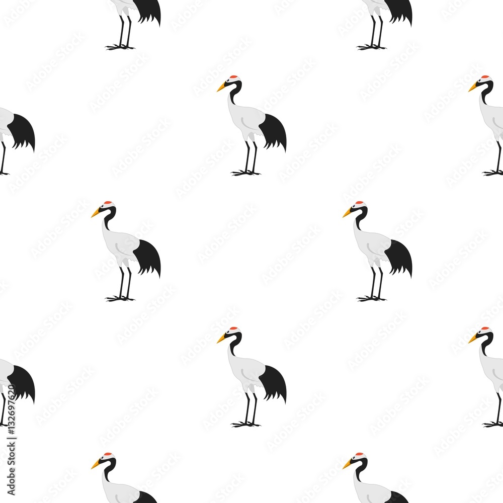 Red-crowned crane icon in cartoon style isolated on white background ...