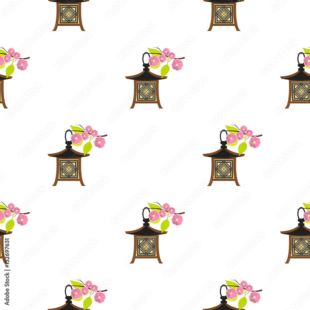 Japanese lantern icon in cartoon style isolated on white background ...