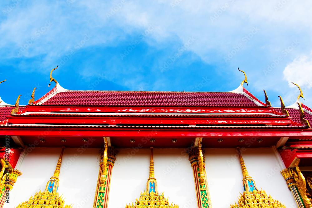 Beautiful Wat Thai golden temple, Photharam Ratchaburi Thailand Stock ...