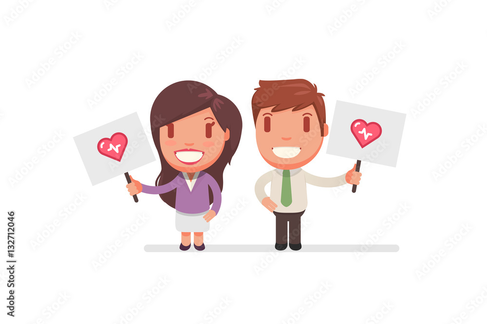 people holding sign Stock Vector | Adobe Stock