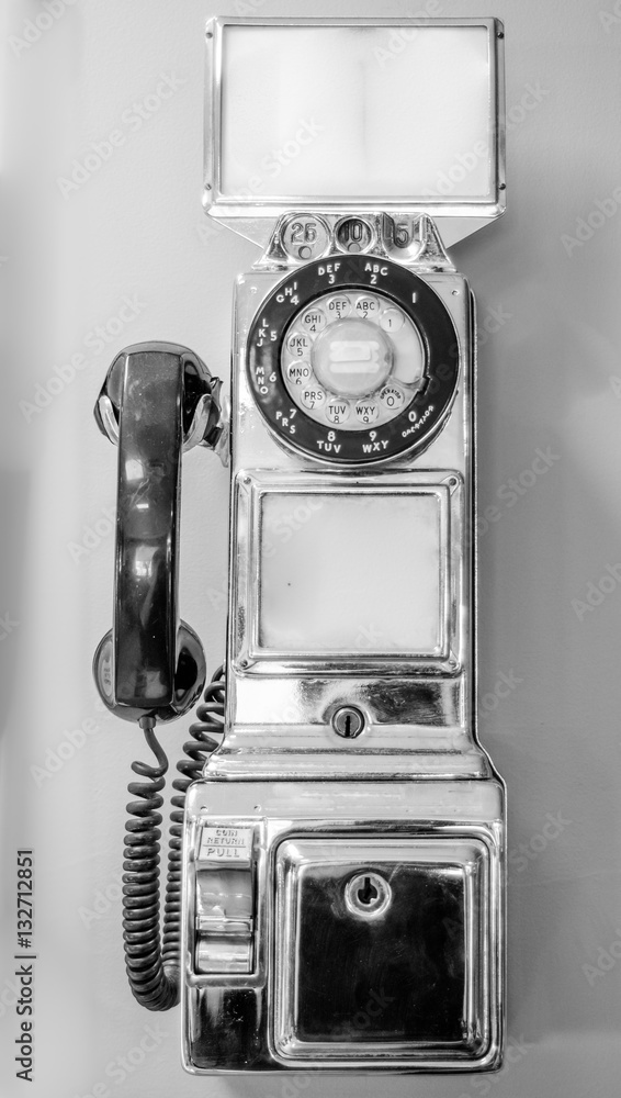 Vintage, out of service, retro, chrome plated, old style, coin operated ...
