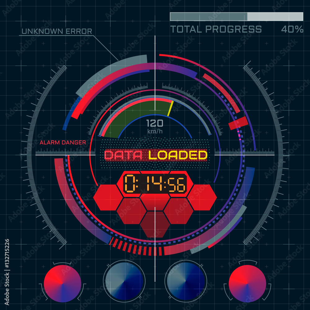 Heads-Up Display - HUD. Sci-Fi User Interface. Vector Illustration ...