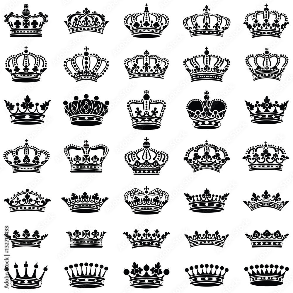 Crown collection - vector illustration Stock Vector | Adobe Stock