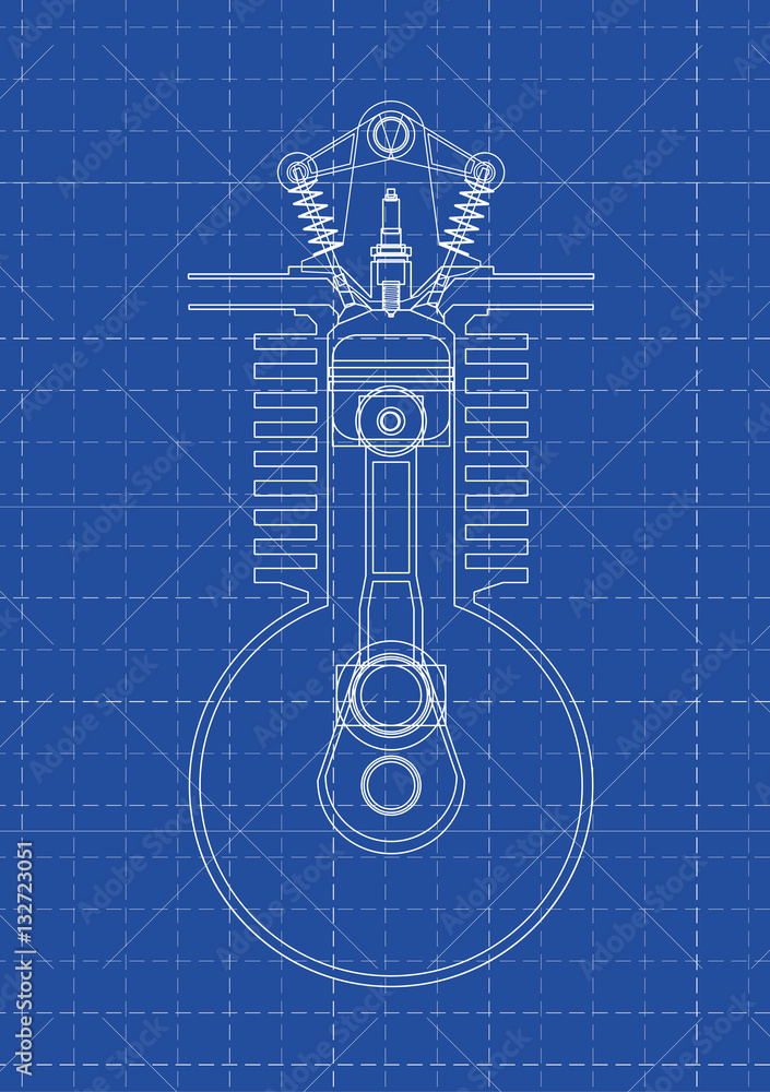 Ottomotor - Blaupause vector de Stock | Adobe Stock