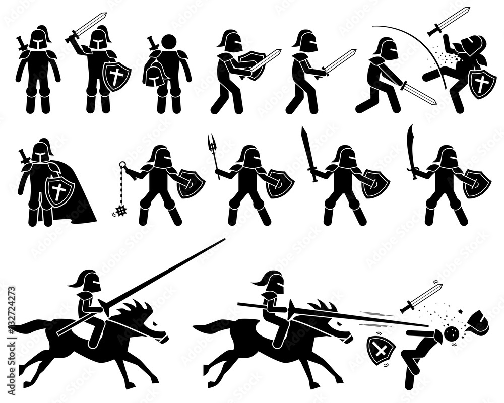 Knight templar from medieval and middle ages war. The knight with armor ...