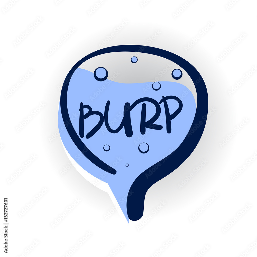 burp stomach gas comic text shadow Stock Vector | Adobe Stock