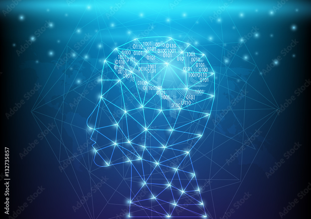 Abstract digital and technology background. Artificial Intelligence ...