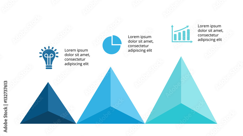 Vector up arrows infographic, diagram chart, triangle graph ...