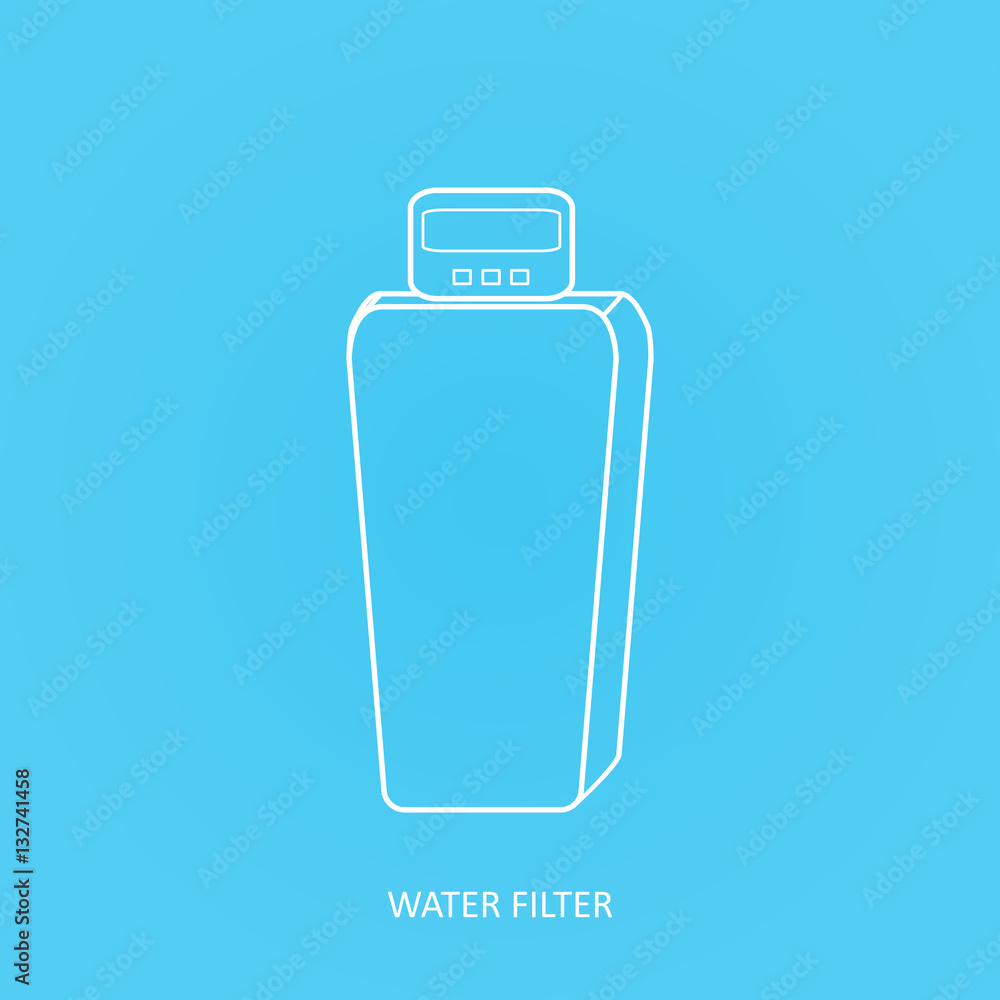 Tap water filter icon. Drink and home water purification filters ...