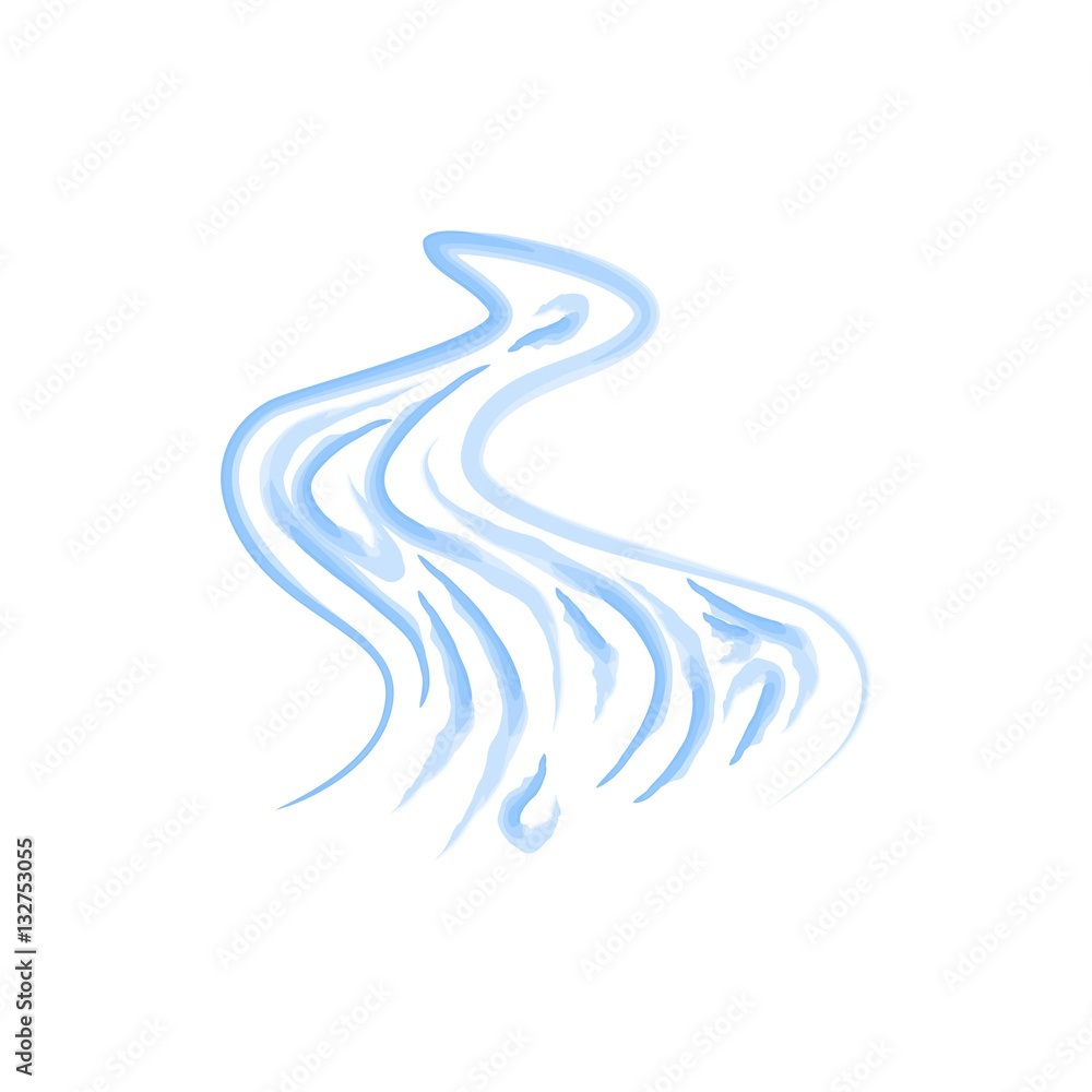 Vector abstract symbol of the river. Drawing with watercolors Stock ...