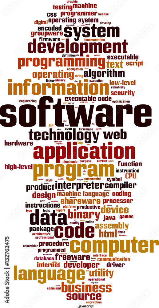 Software word cloud concept. Vector illustration Stock Vector | Adobe Stock