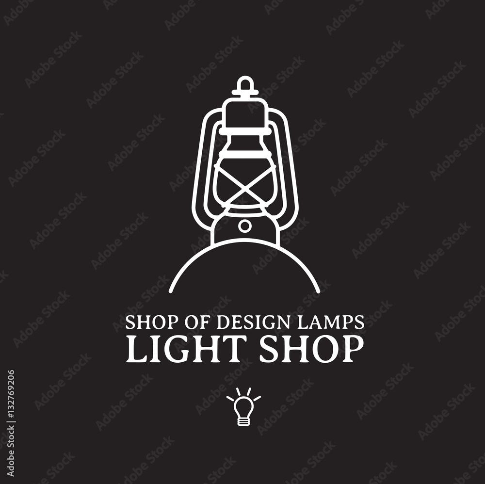 Vecteur Stock logo pour une boutique de luminaire, designer de lapes où ...