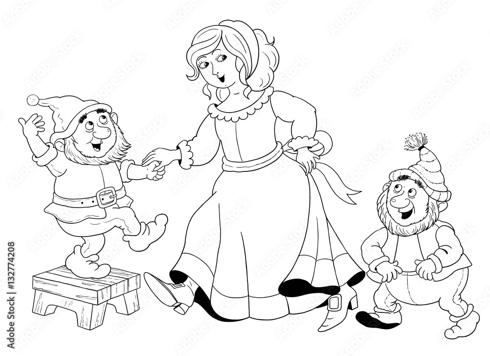 Snow White Dwarfs Coloring Pages