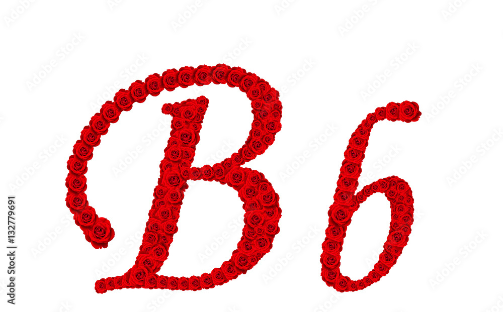 Rose alphabet - Alphabet letter B and b made from red rose bloss Stock ...