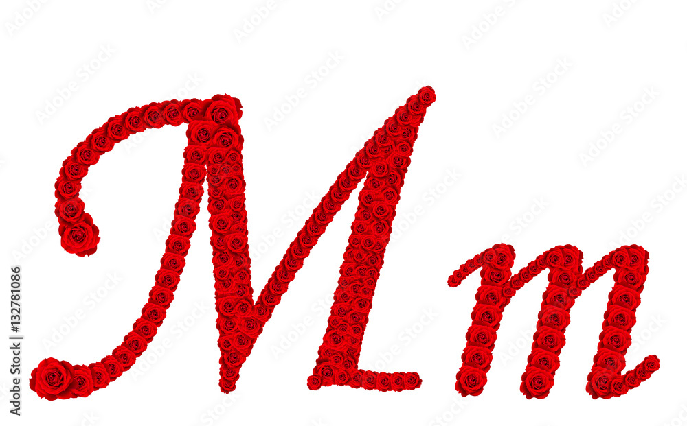Red Cursive Letter M